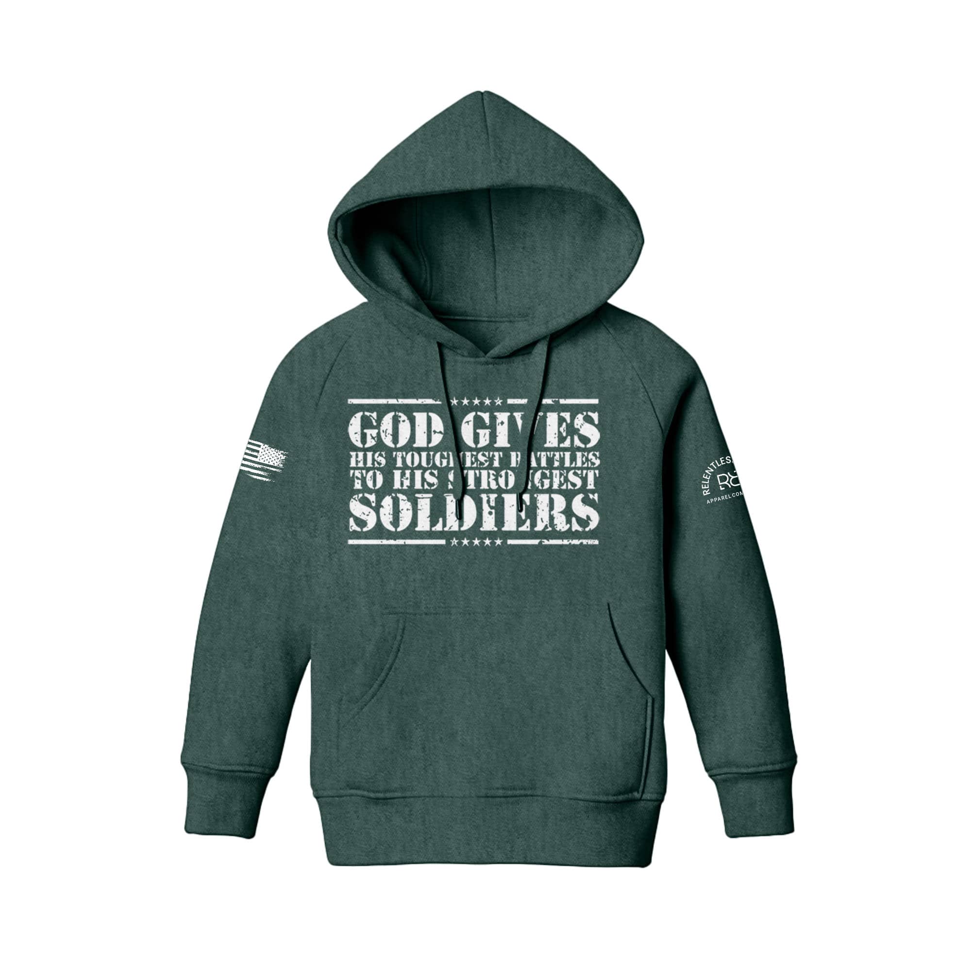 God Gives His Toughest Battles... | Front | Youth Hoodie – Relentless ...