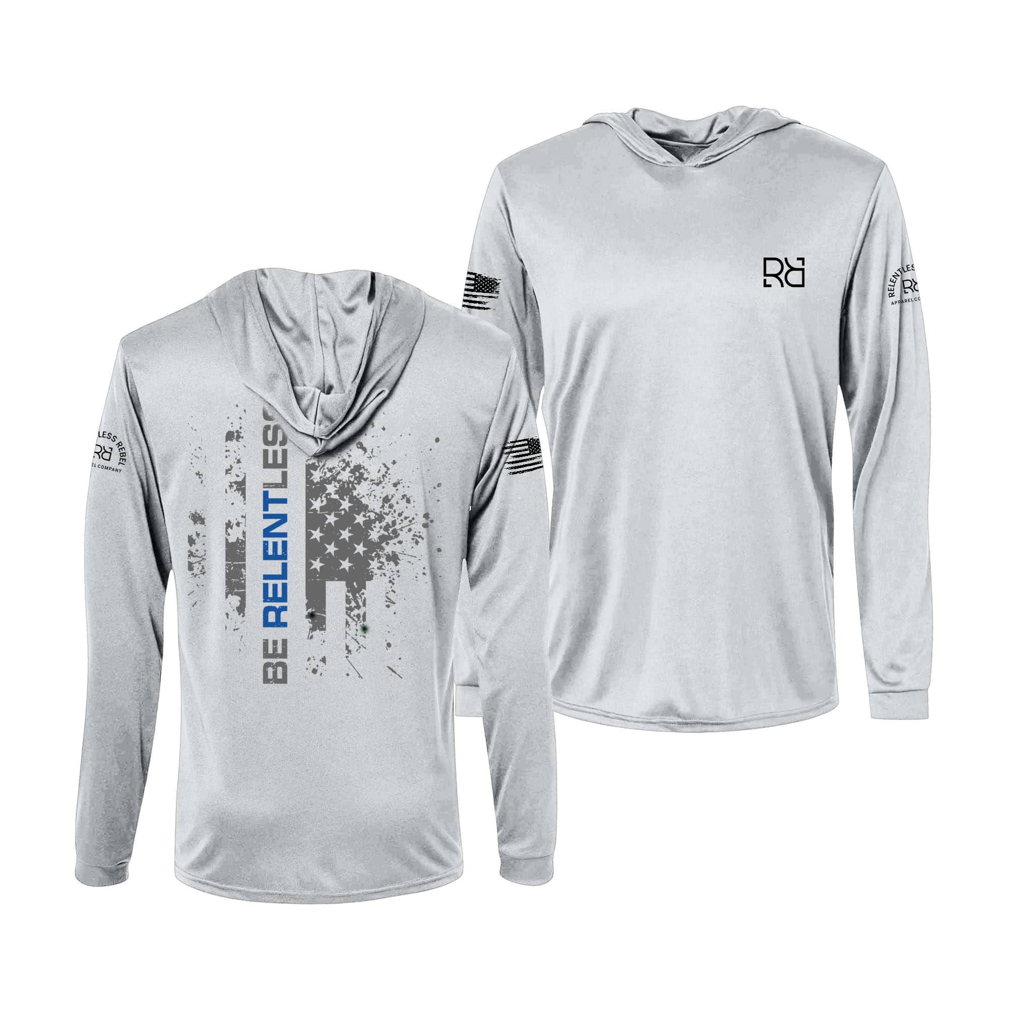 Be Relentless | Law Enforcement Edition | Men's Dry Fit Hooded Long Sl