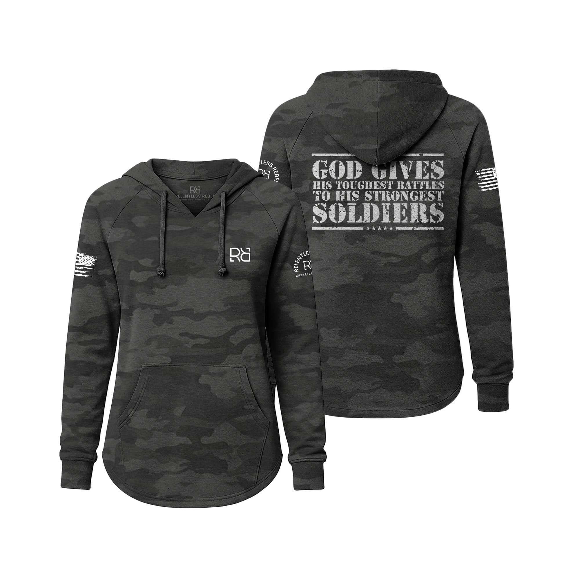 God Gives His Toughest Battles... | RR Wave Wash™ Women's Hoodie ...