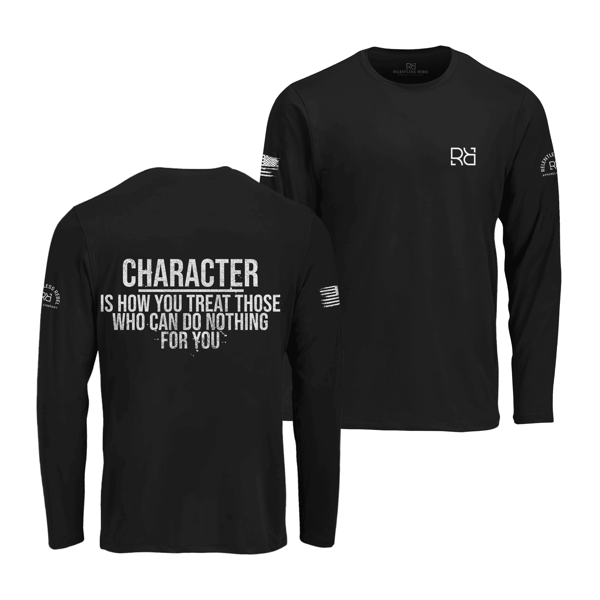 Character is How You Treat... | Men's Dry Fit Long Sleeve | UPF50 ...