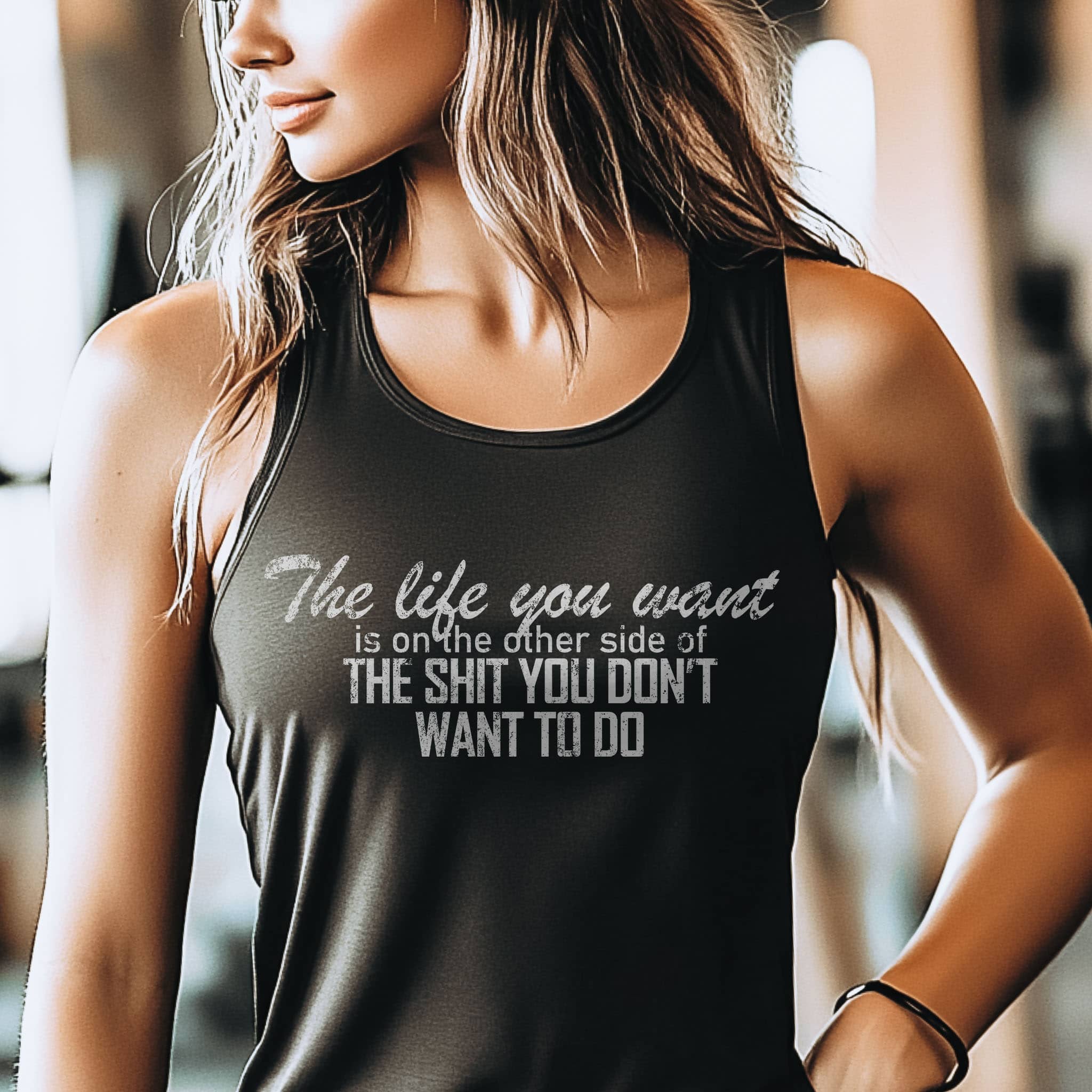 The Life You Want... | Front | Women's Racerback Tank Top – Relentless ...