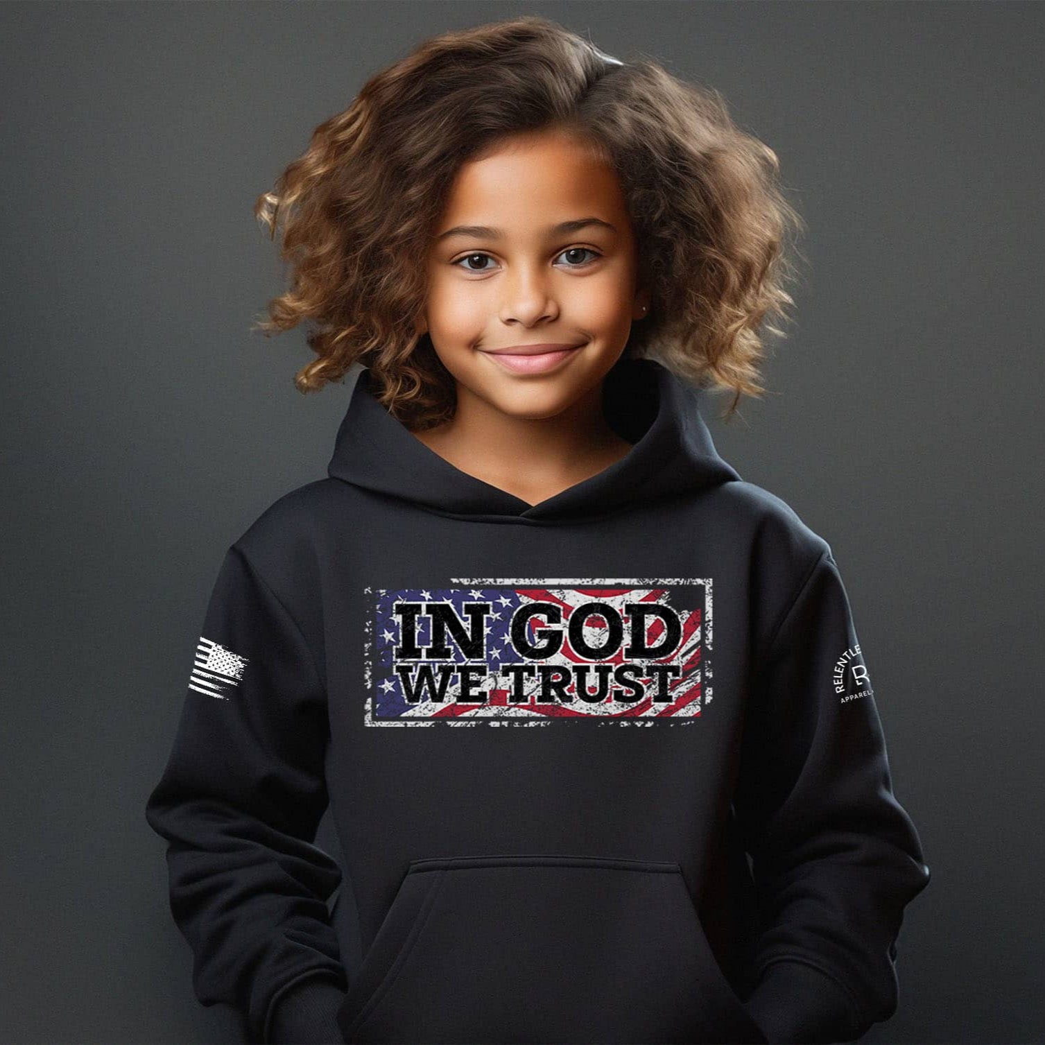 In God We Trust | Front | Youth Hoodie – Relentless Rebel Apparel