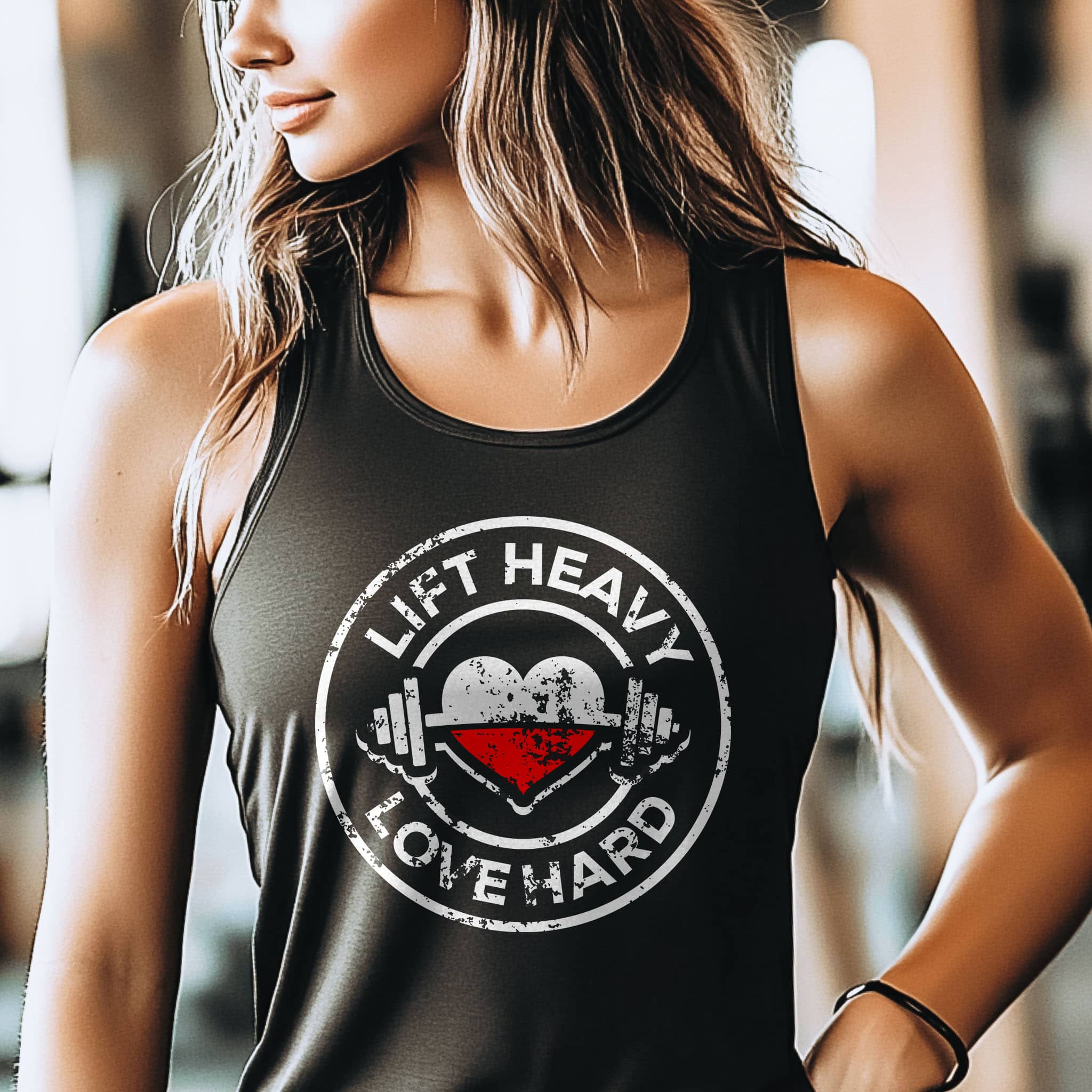 Lift Heavy Love Hard | C | Front | Women's Racerback Tank Top ...