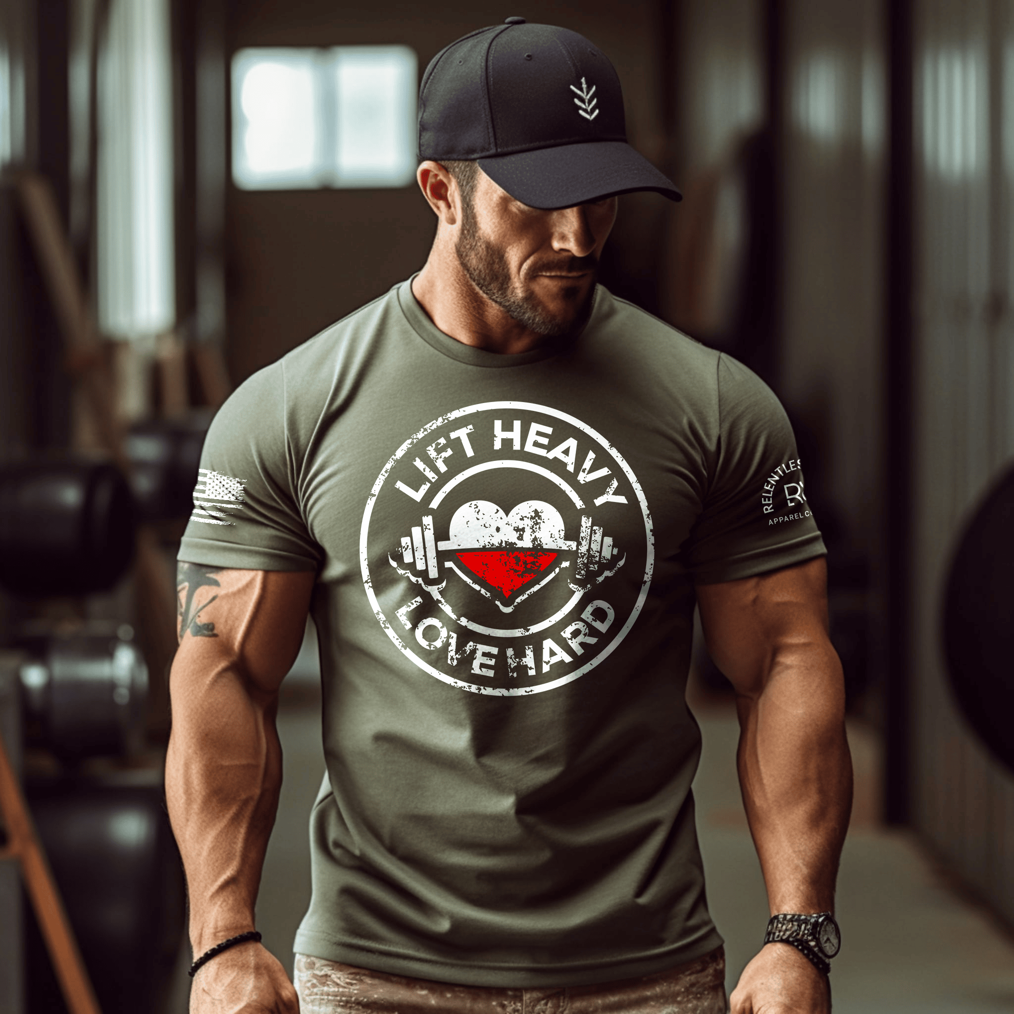 Lift Heavy Love Hard | Front | C | Premium Men's Tee – Relentless Rebel ...