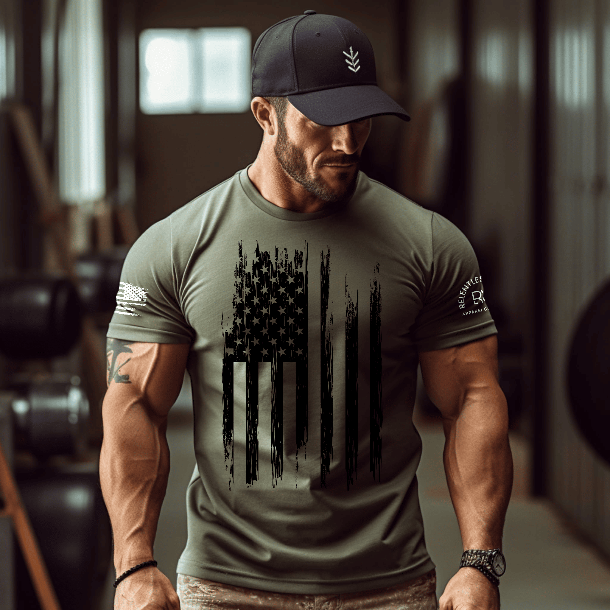 Rebel Patriot Flag | Grey | Front | B | Vertical | Premium Men's Tee ...