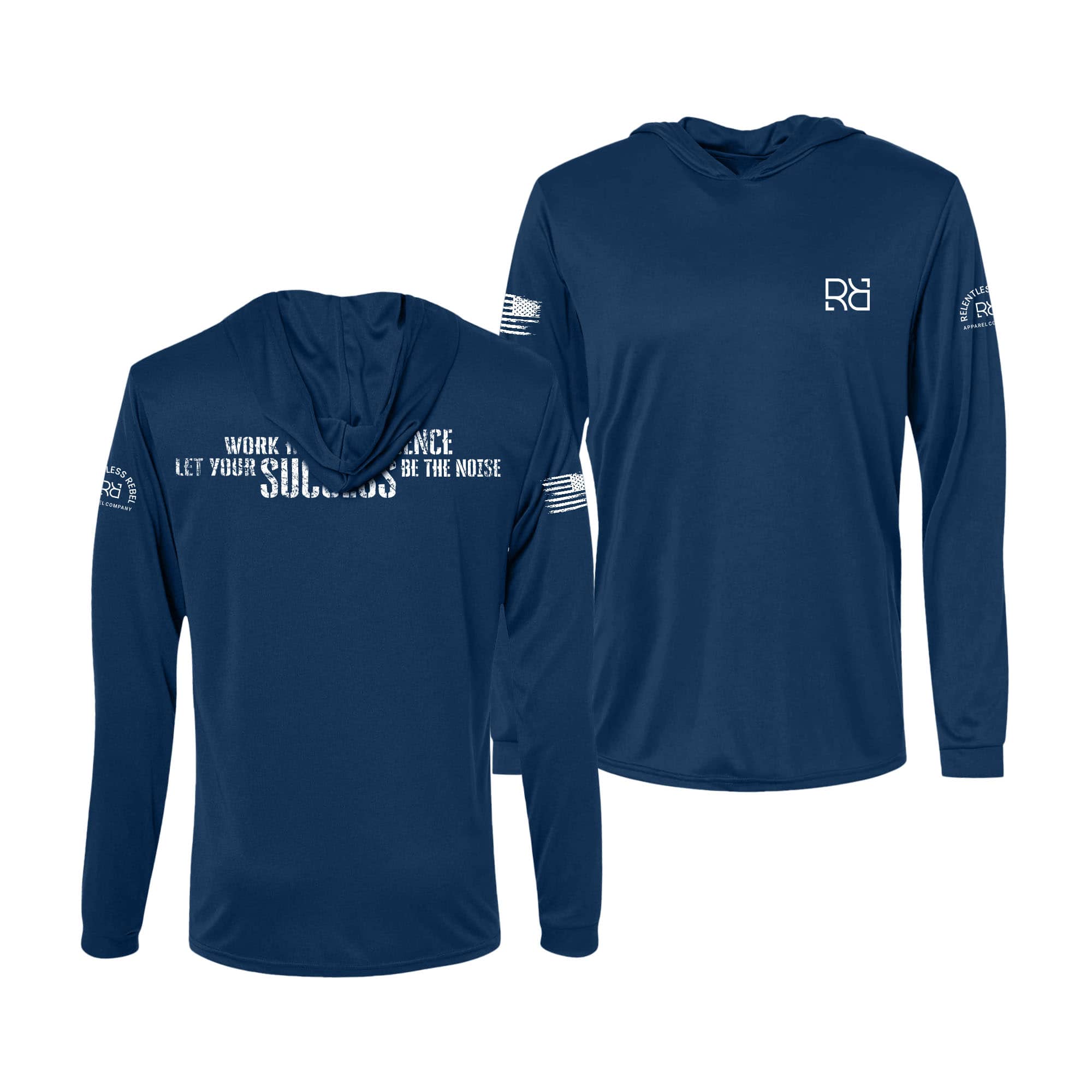 Work Hard In Silence - Let Success Be the Noise | Men's Dry Fit Hooded ...