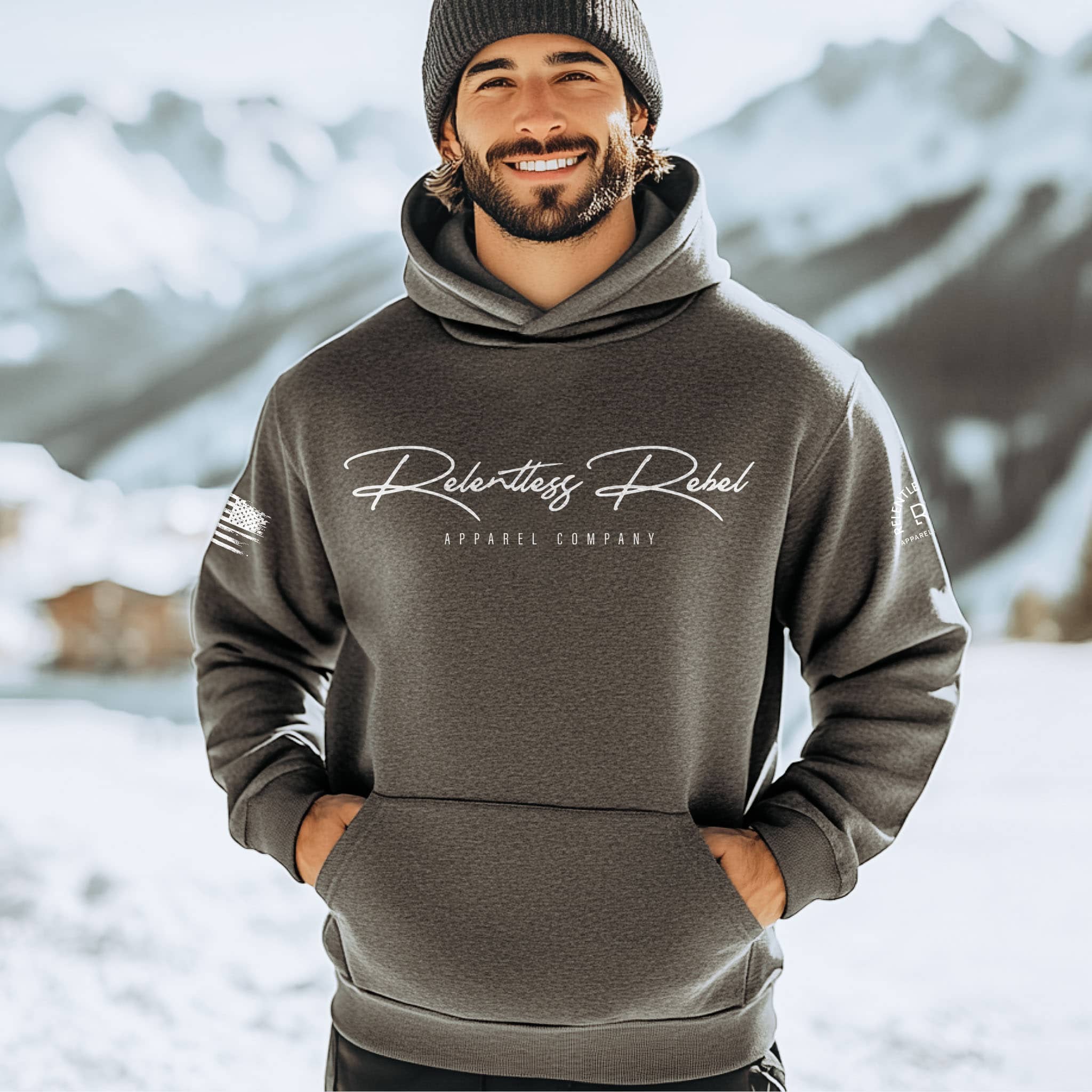 Relentless Rebel Apparel | Front | B | White | Men's Hoodie