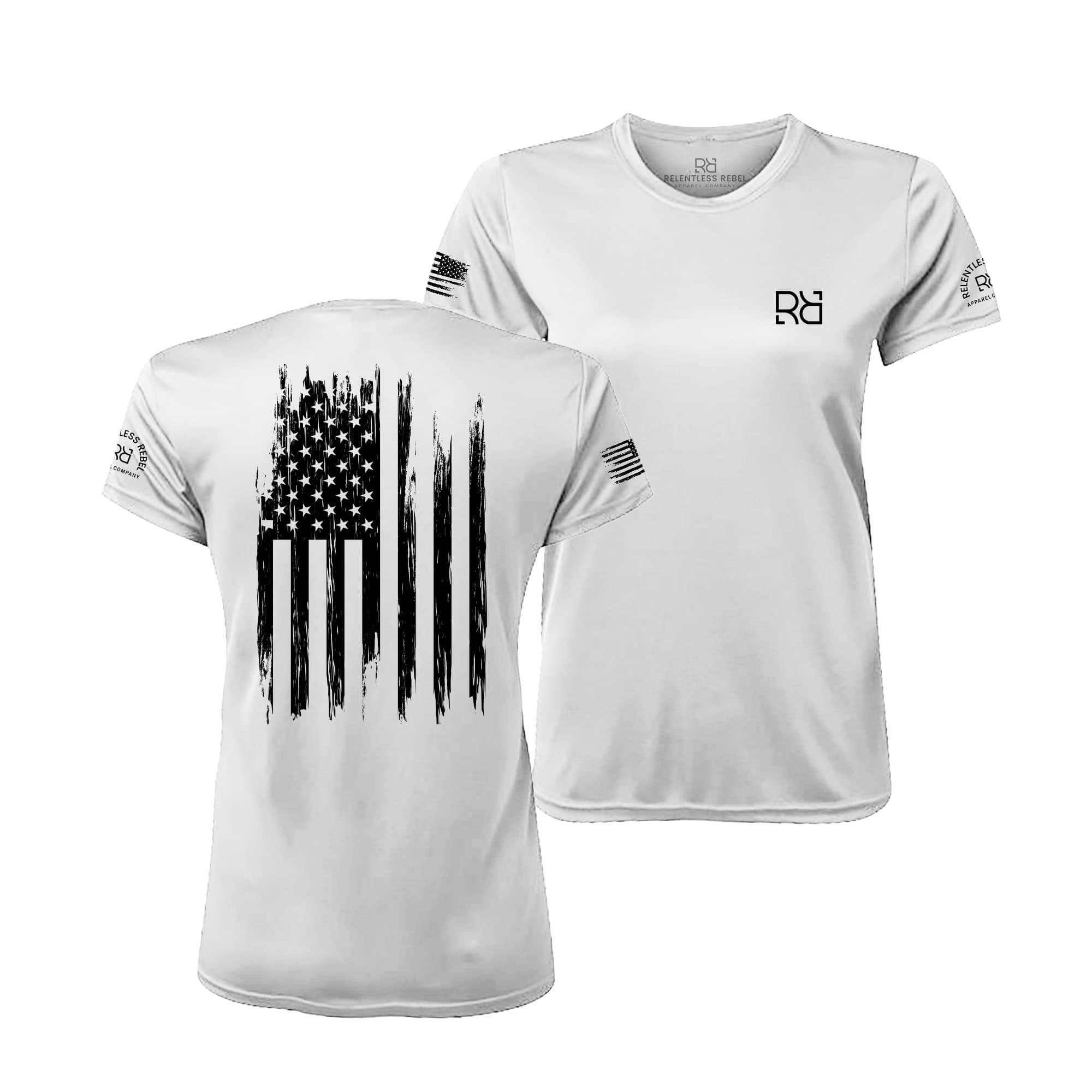 Rebel Patriot Flag | W | Vertical | Women's Dry Fit Short Sleeve | UPF ...