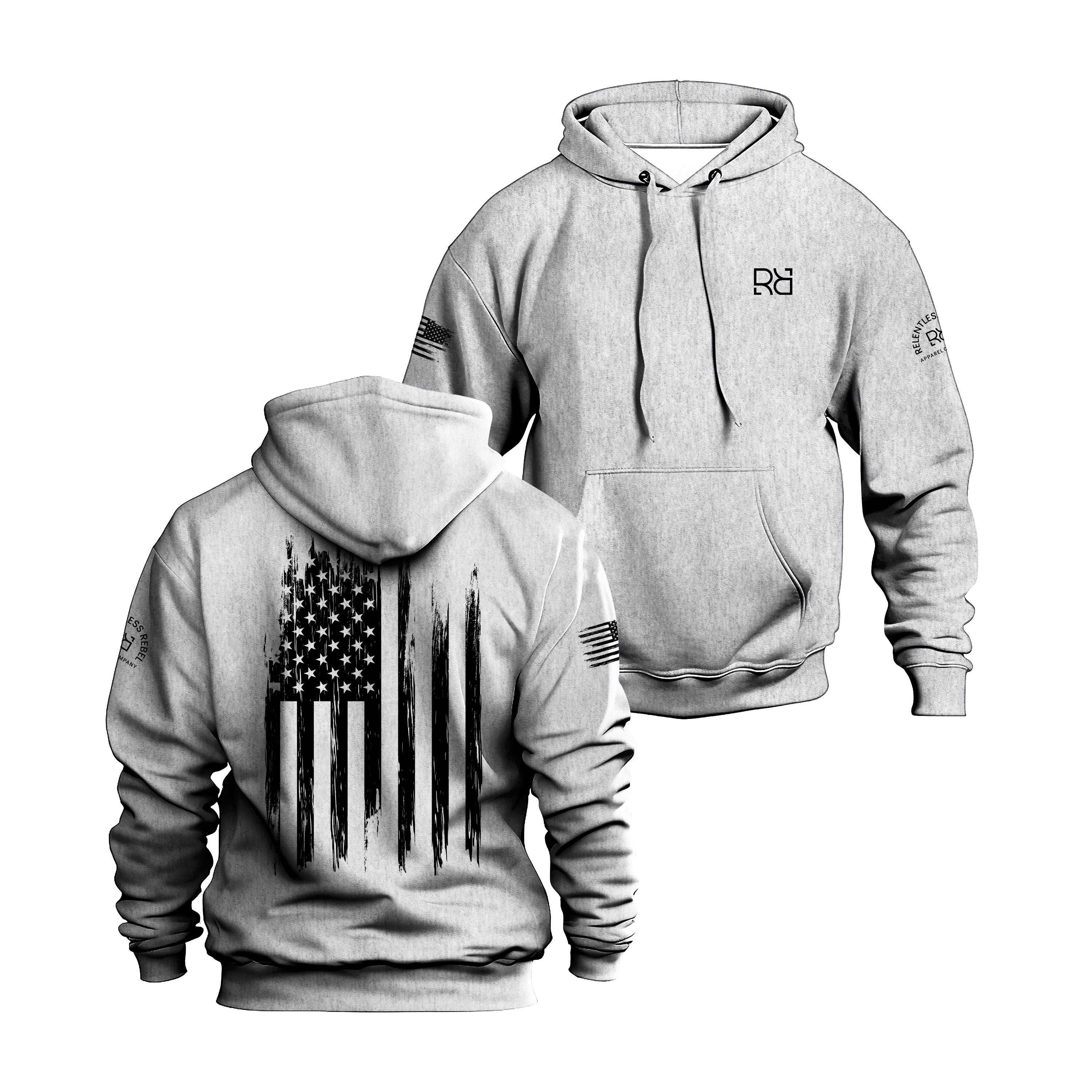 Rebel Patriot Flag | Grey | B | Vertical | Men's Hoodie